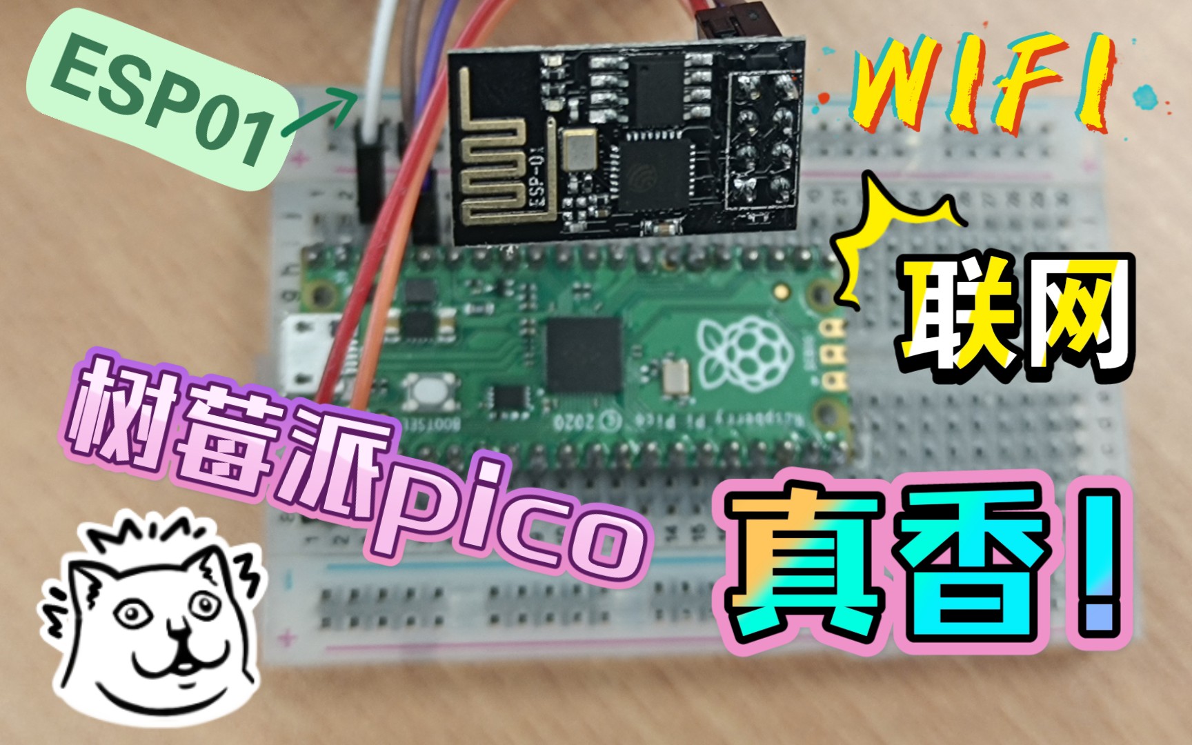 树莓派联网-树莓派pico使用micropython编程（13） ESP01 wifi模块_哔哩哔哩_bilibili