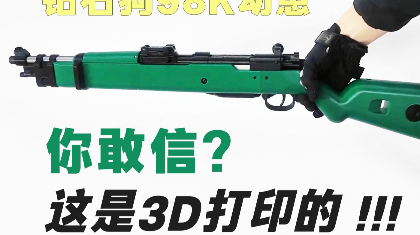 【外网转载】北美大佬=Bigzhi=为您带来3D打印巨作-钻石狗98K幼崽--大志玩模型-大志玩模型-哔哩哔哩视频