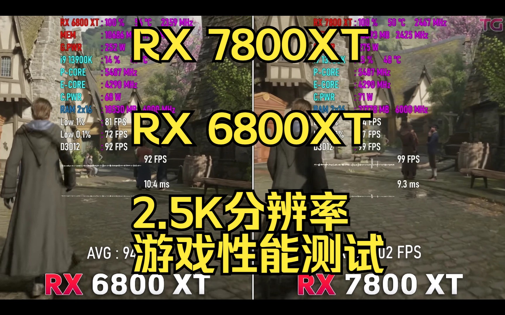 RX 7800XT RX 6800XT 2.5K分辨率游戏性能对比-浩瀚星空xtx-浩瀚星空xtx-哔哩哔哩视频