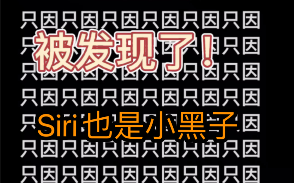 Siri:我~是~小~黑~子_哔哩哔哩_bilibili Siri:我~是~小~黑~子_哔哩哔哩_bilibili