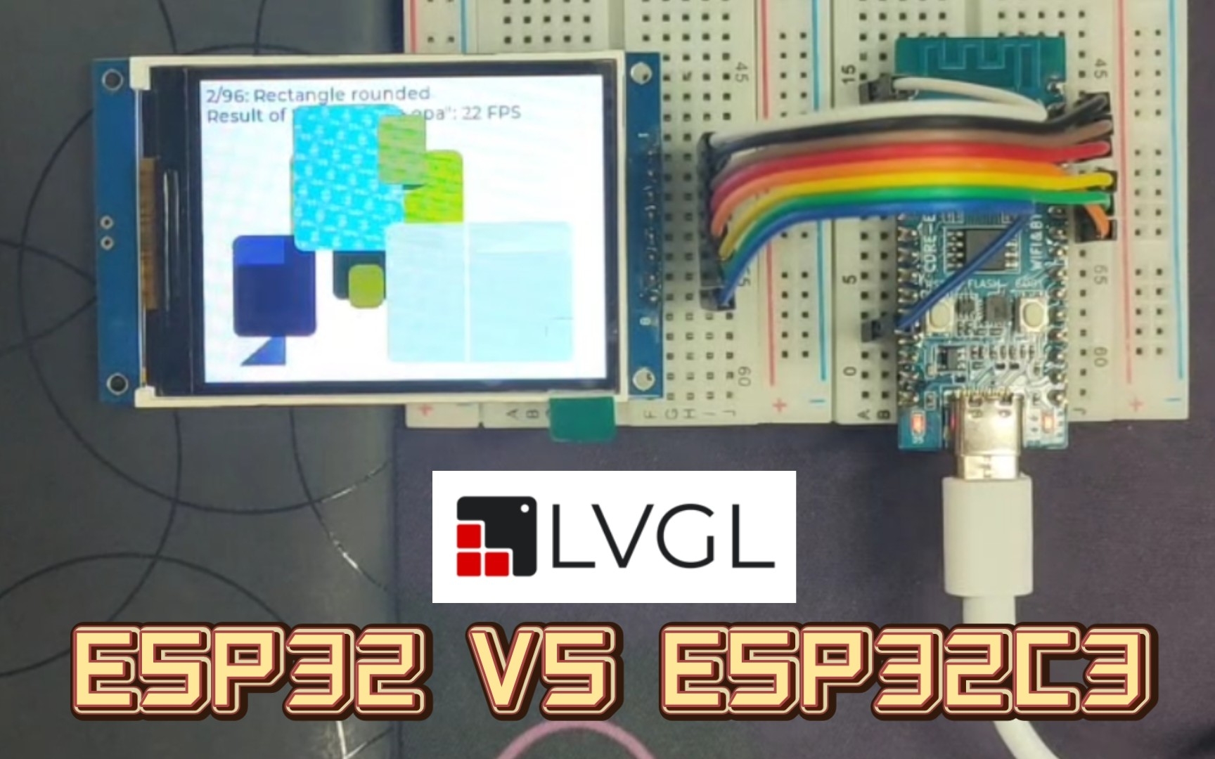 [测试]ESP32与ESP32C3 LVGL 跑分比较_哔哩哔哩_bilibili