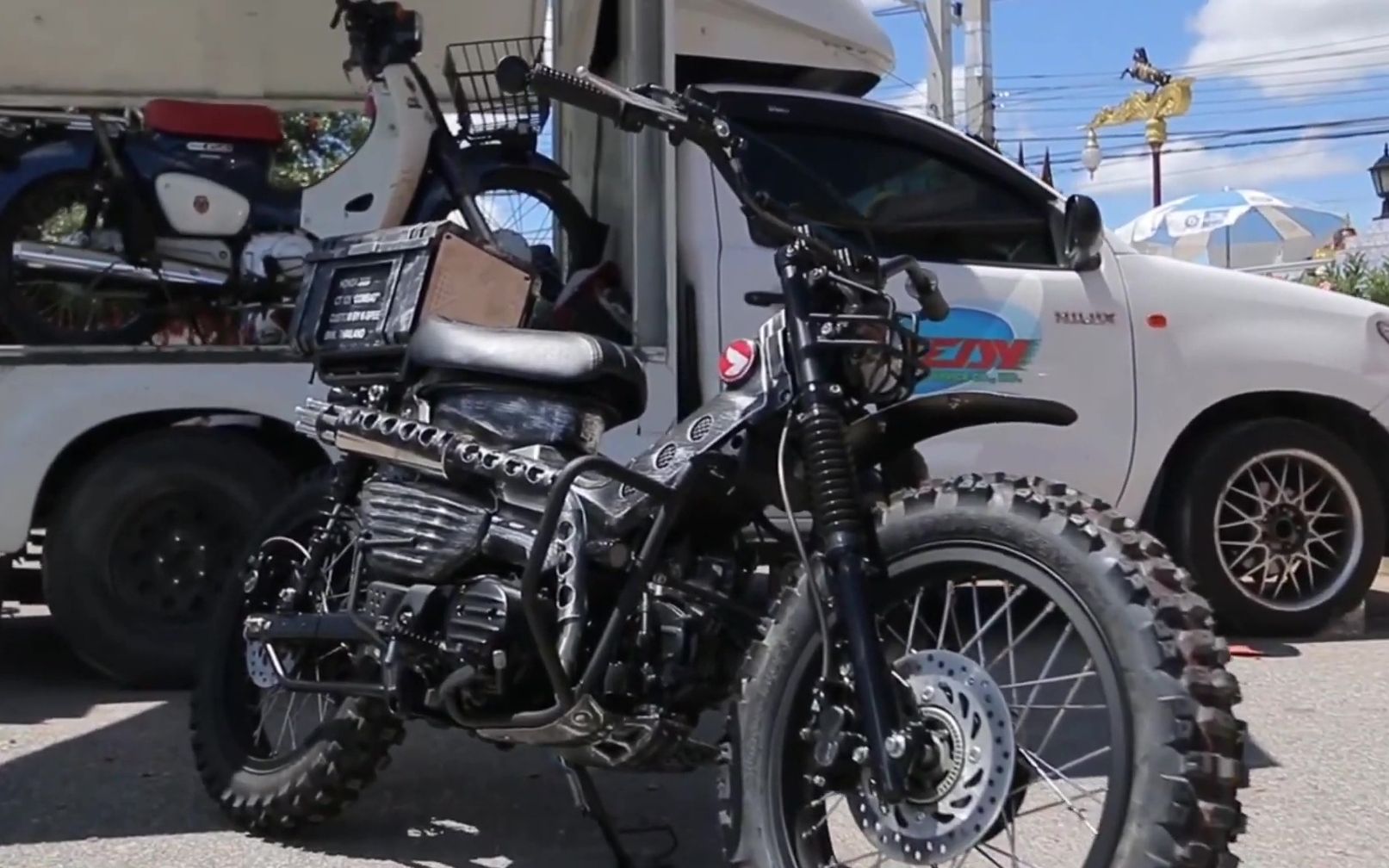 K-Speed工作室爆改本田幼兽“战斗版”：HONDA CUB CT125 COMBAT。基于幼兽CT125打造，加特林风格尾排真能转_哔哩哔哩_bilibili