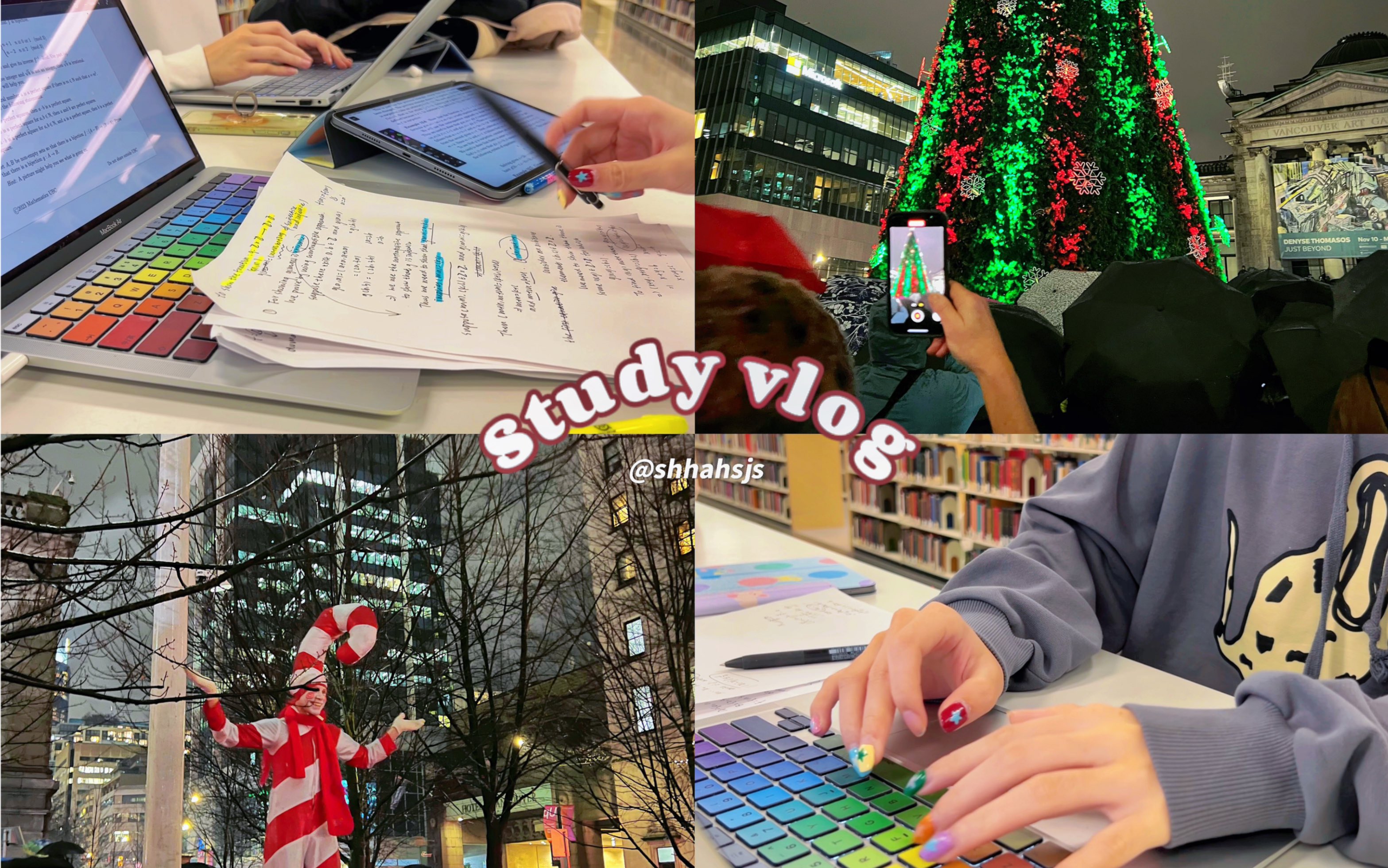 Study vlog｜快乐上学日*进入final week*圣诞树点灯仪式 ︎︎-shhahsjs-shhahsjs-哔哩哔哩视频