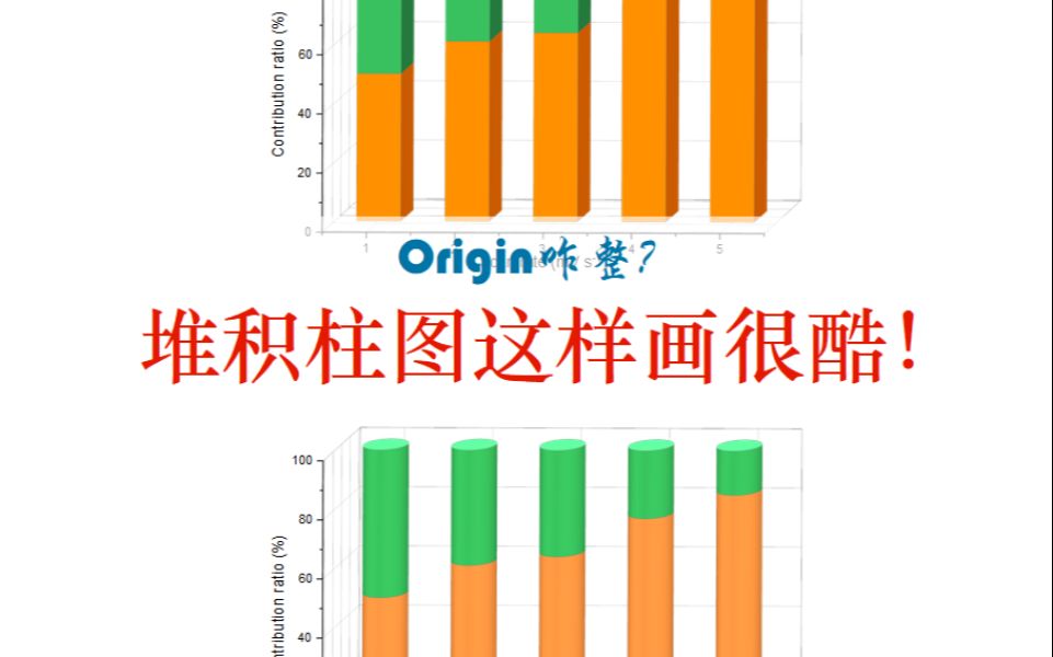 Origin绘制扁3D堆积柱图_哔哩哔哩_bilibili