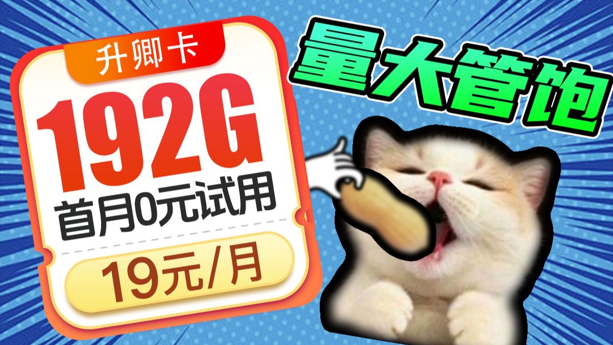 竞合期的神！19元192G！首月还能0元试用！2025流量卡推荐｜19元长期流量卡｜移动流量卡｜电信流量卡｜联通流量卡｜5G手机卡！-流量卡推荐-_--流量卡推荐-_--哔哩哔哩视频