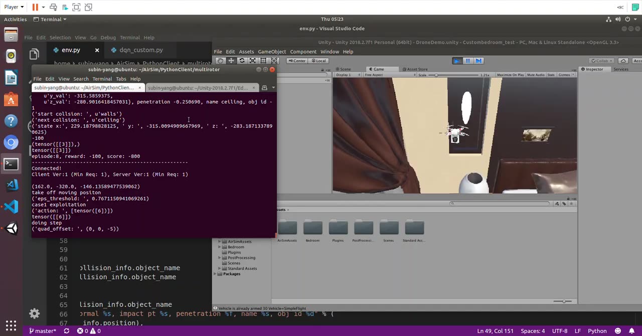 Airsim Unity Reinforcement Learning Quadrotor Pytorch_哔哩哔哩 (゜-゜)つロ 干杯~-bilibili