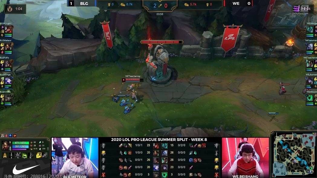 BLG vs WE第二局，超神厄斐琉斯，爆炸输出，带领WE扳平比分_哔哩哔哩_bilibili