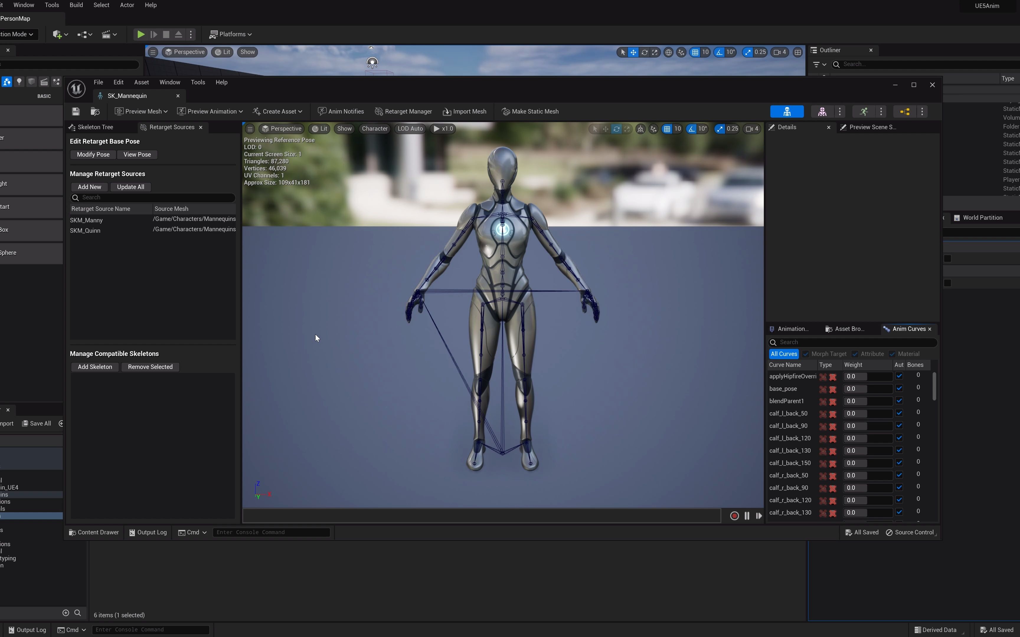 【UE5】小白人动画重定向给MetaHuman，白嫖Mixamo所有动画（总共1775个，使用小白人骨骼）