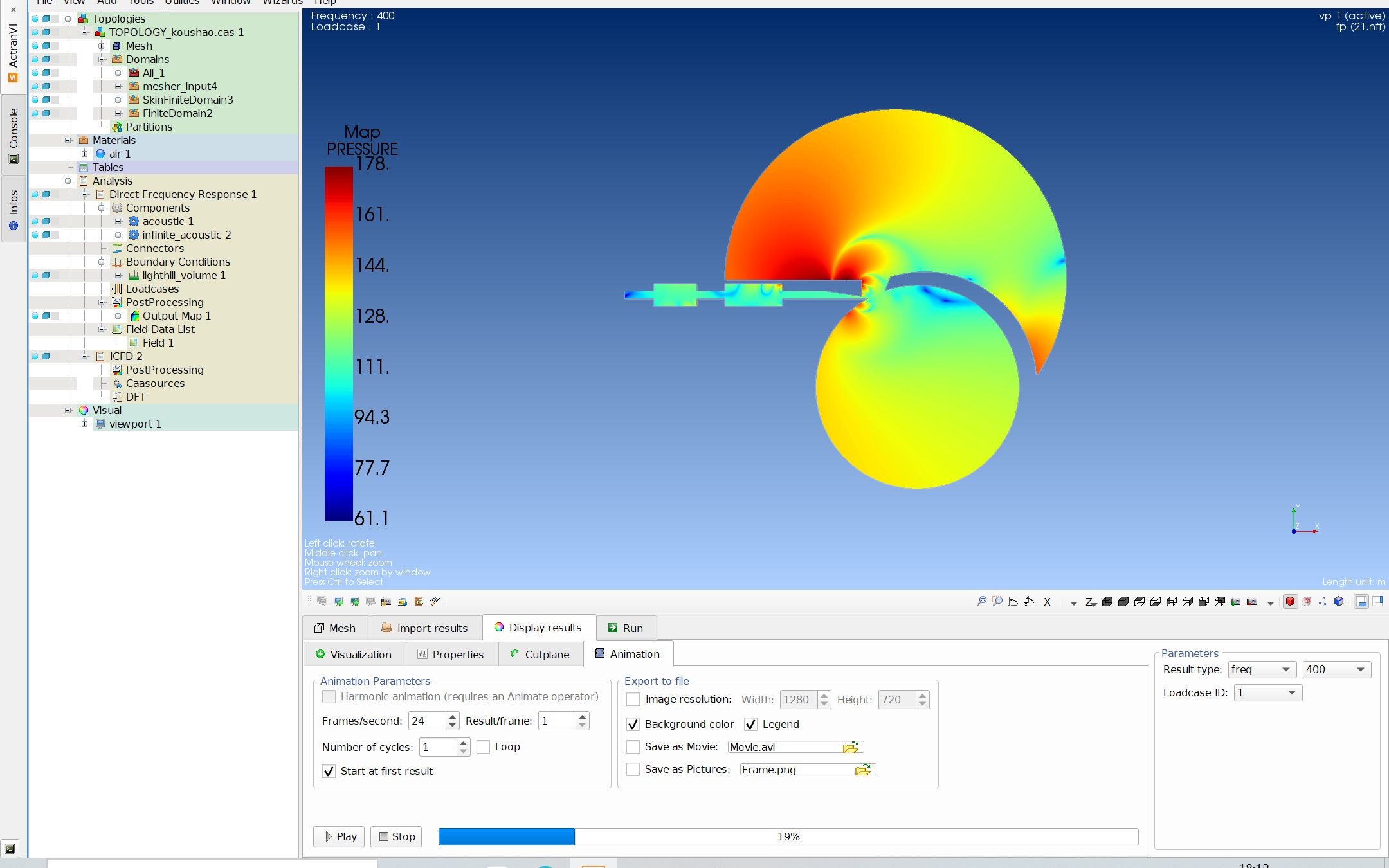 FLUENT二维口哨模型流场计算后导入ACTRAN进行声场计算_哔哩哔哩_bilibili