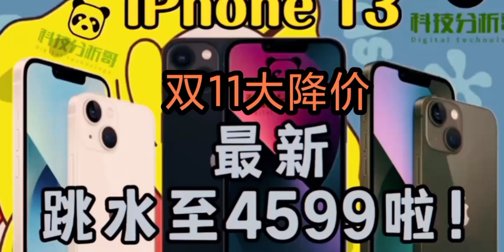 苹果13双11大降价只要4599，还在等什么？兄弟们，快冲冲冲_哔哩哔哩_bilibili