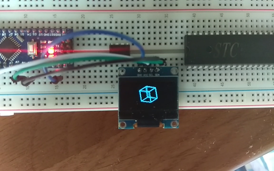 [Arduino]用oled显示一个炫酷旋转立方体_哔哩哔哩_bilibili