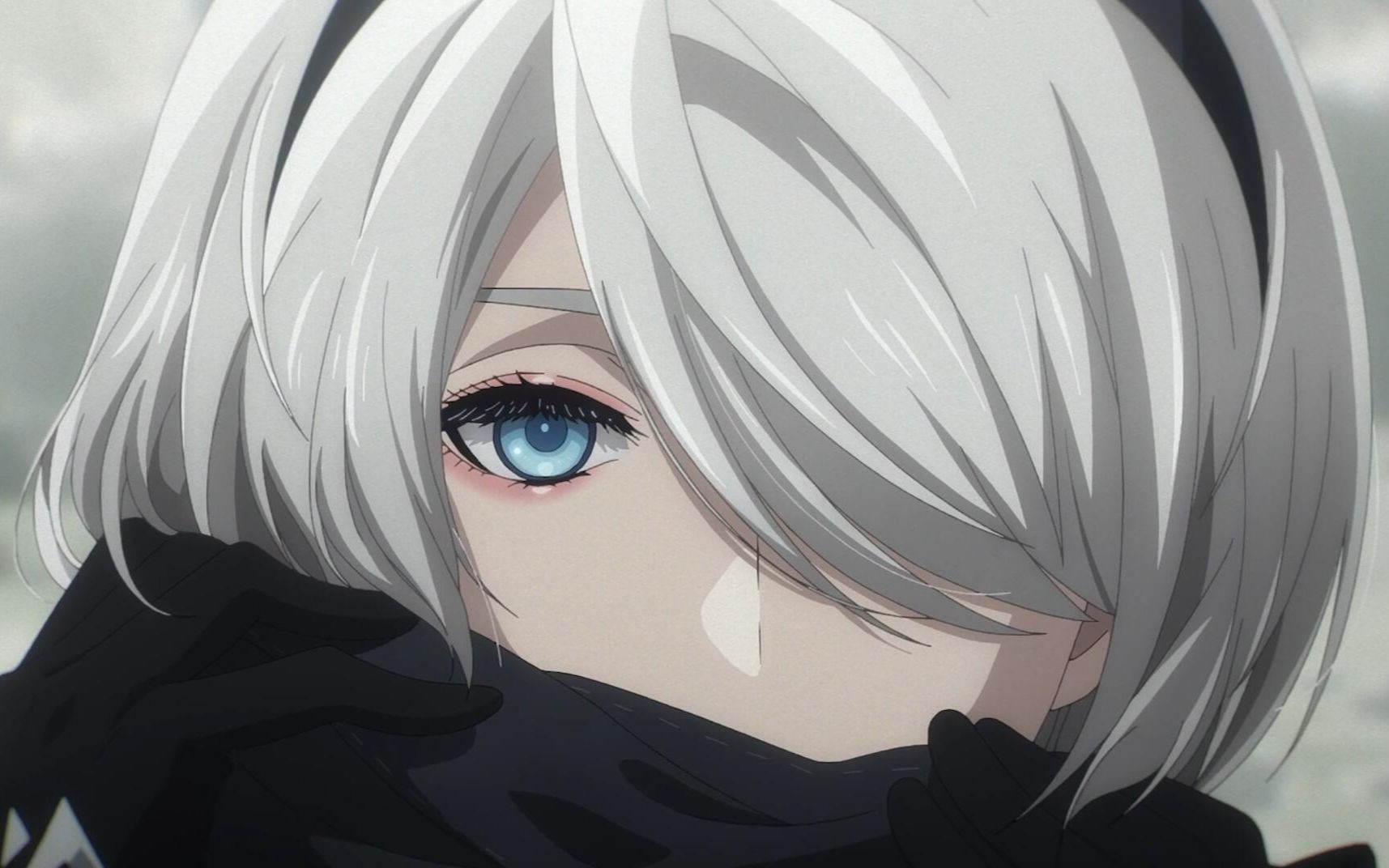 被摘下眼罩后的2B小姐姐惊艳到了！