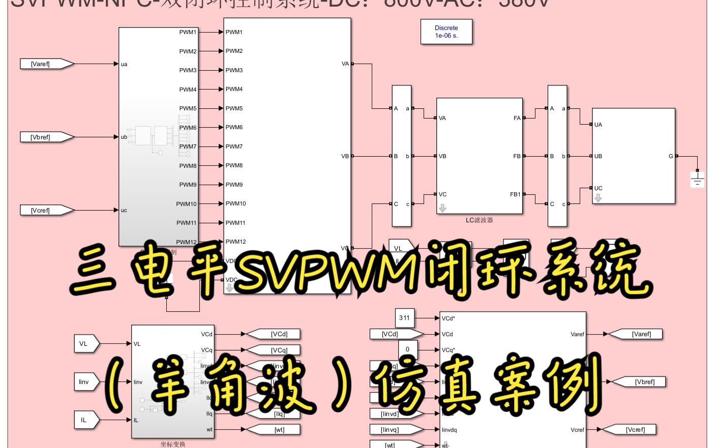 手把手搭建二极管钳位型三电平SVPWM（羊角波）闭环系统仿真-電気之空-電気之空-哔哩哔哩视频