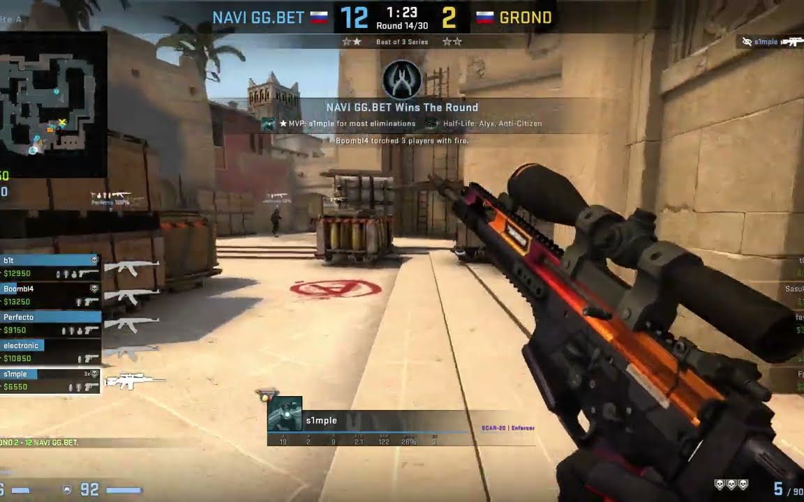 【CSGO】POV Na'Vi S1mple (24/11) vs GROND (de_mirage)_哔哩哔哩_bilibili