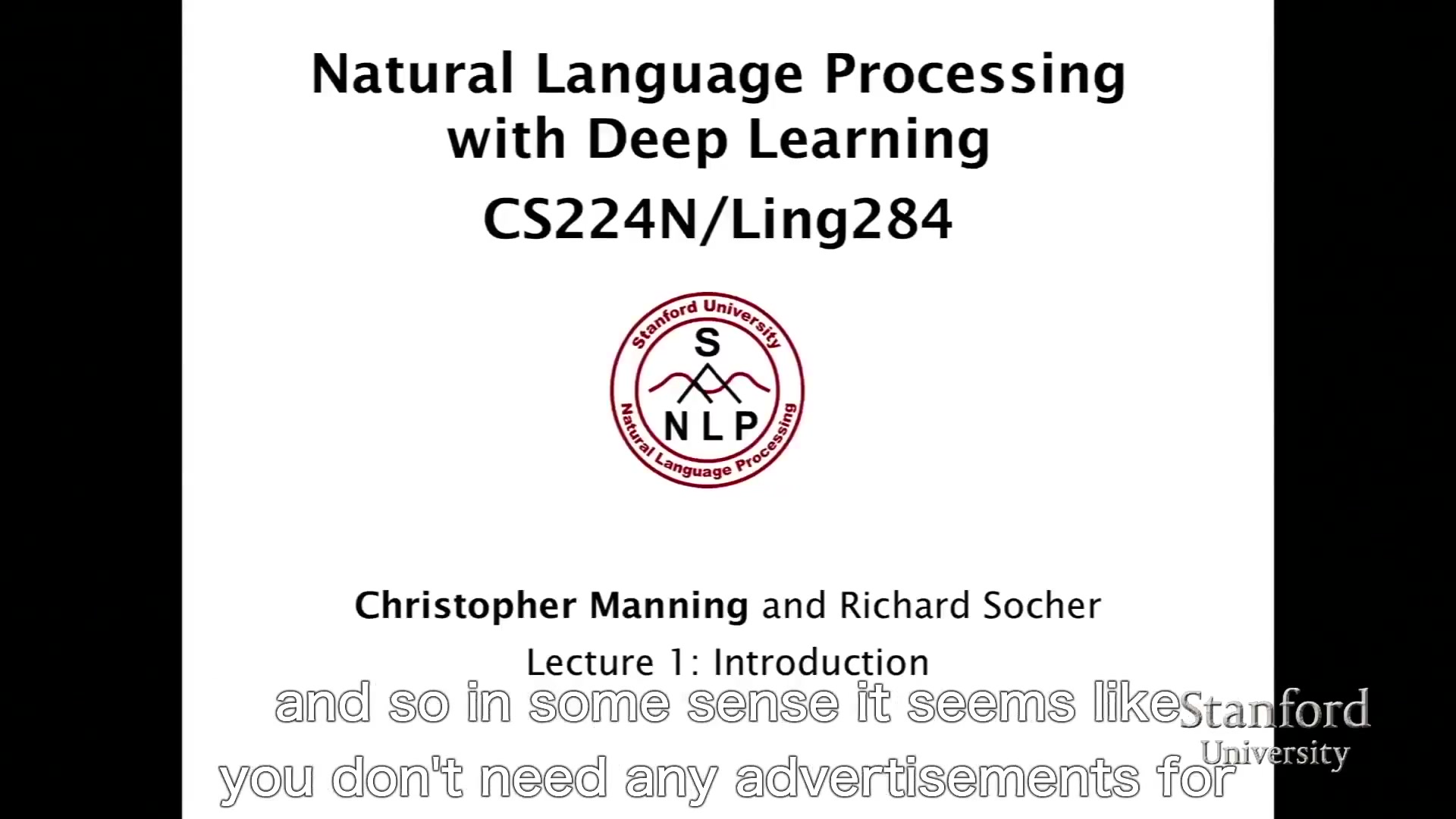 Stanford自然语言处理CS224N 】Natural Language Processing with Deep Learning（合辑）（英文字幕）_哔哩哔哩_bilibili