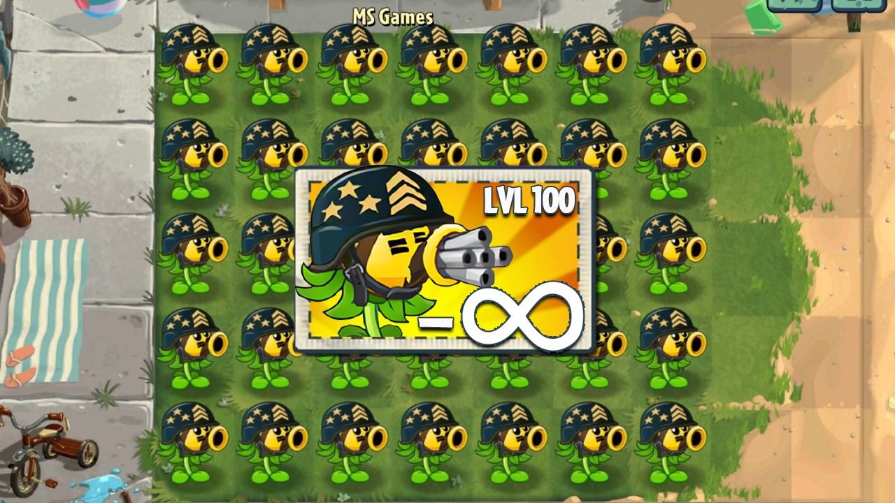 PvZ 2 挑战 - 全部植物100级 使用1次能量豆 对战 新僵尸30级-MSGames-MSGames-哔哩哔哩视频