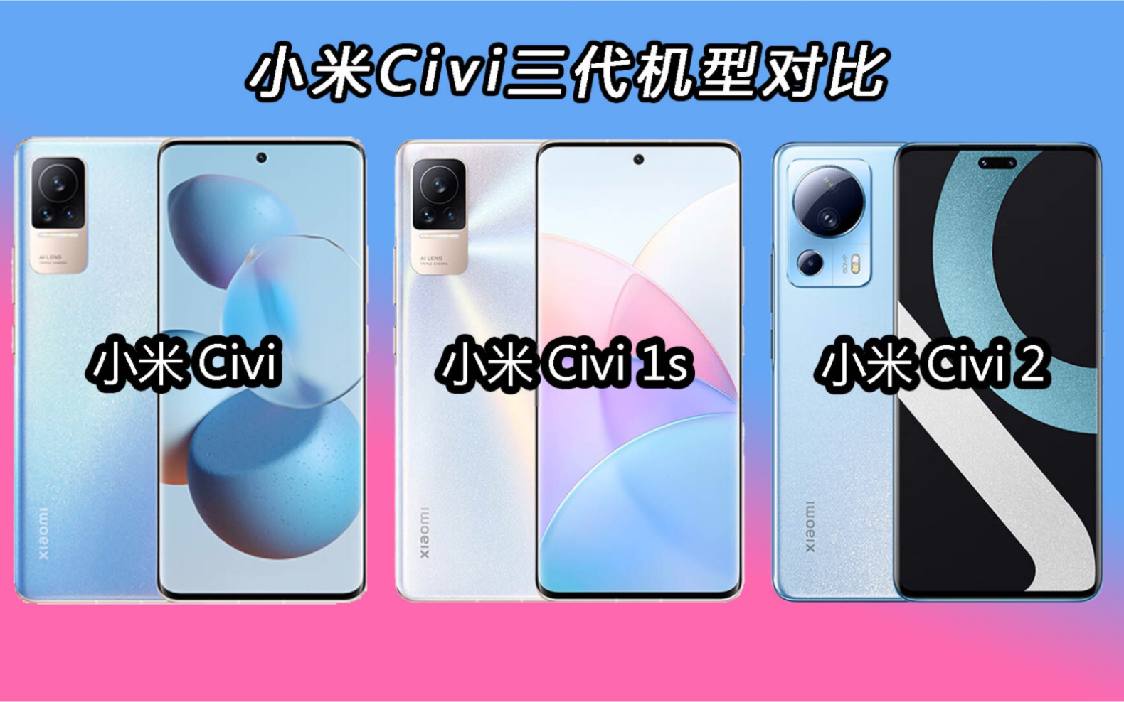 一个视频看懂小米Civi2、小米Civi1s和小米civi三款手机配置差异。_哔哩哔哩_bilibili
