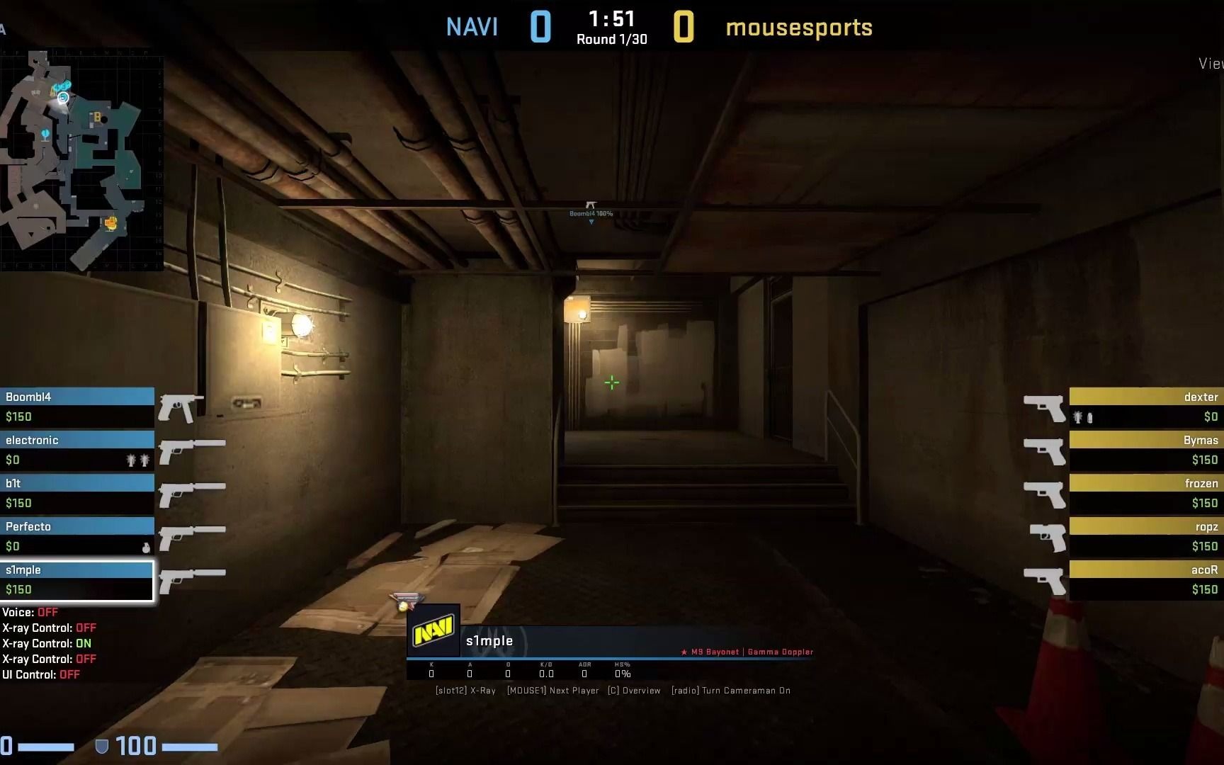 【CSGO】POV - S1mple第一视角手把手教你玩overpass （NA'VI 对阵 Mousesports - 31杀 - 16死）_哔哩哔哩_bilibili