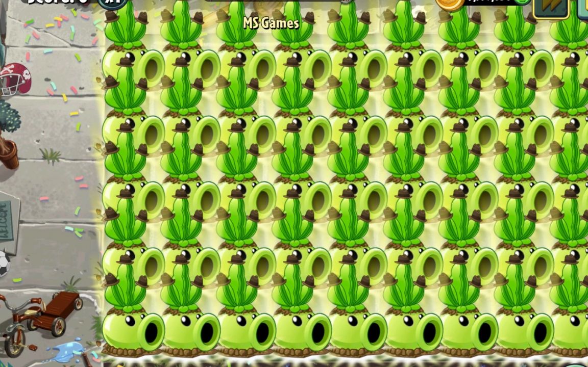 PvZ 2 艰难挑战 - 45 棵相同强化的植物 对抗 5 个超级草坛小鬼僵尸 等级 45-MSGames-MSGames-哔哩哔哩视频