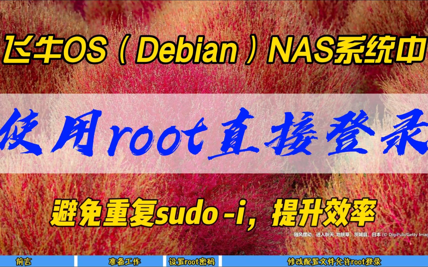 飞牛OS（Debian）NAS系统中使用root直接登录~避免重复sudo -i，提升效率~-好用斋-好用斋-哔哩哔哩视频