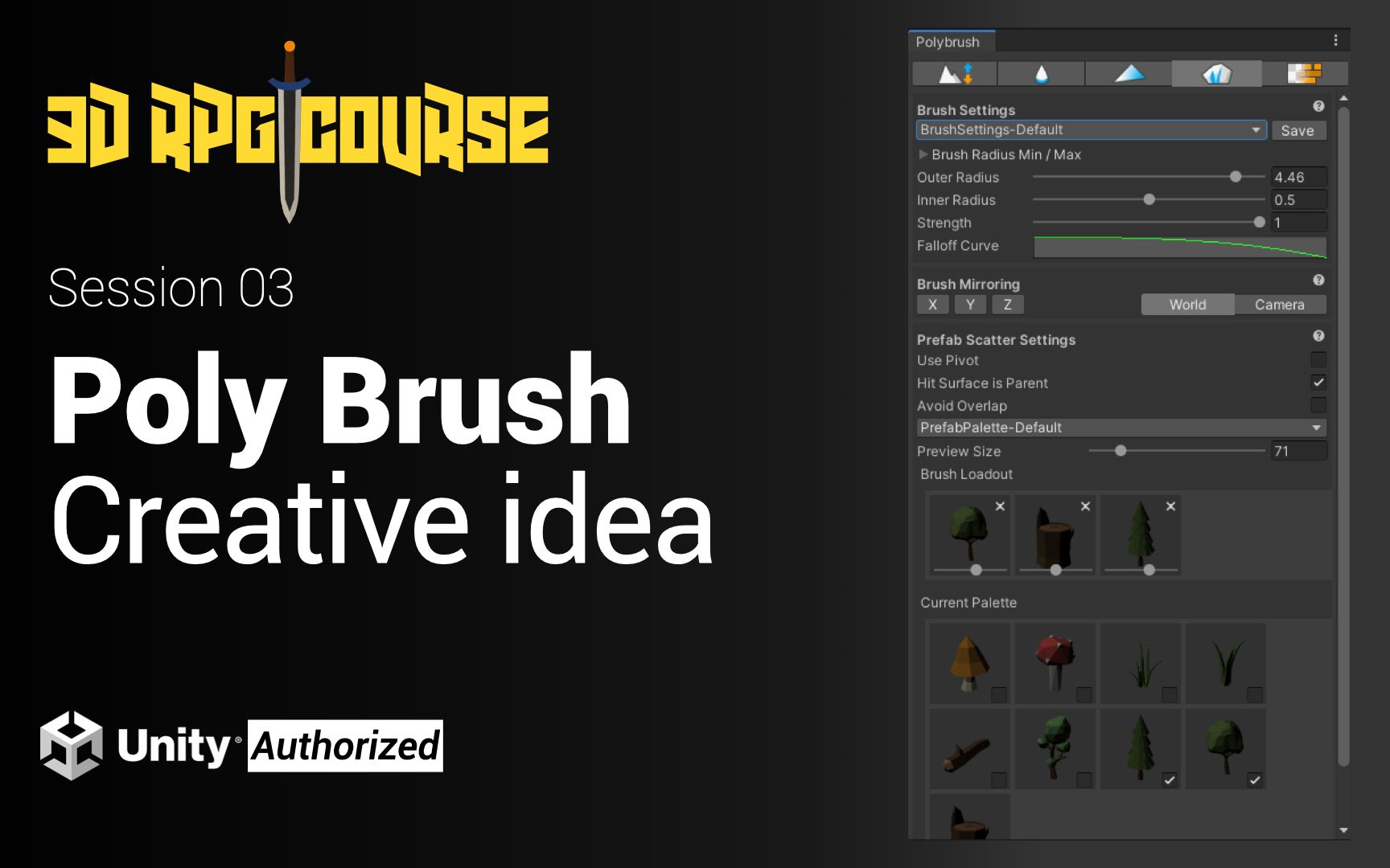 Unity3D游戏开发教程|Core核心功能03:PolyBrush 发挥创意构建场景｜Unity中文课堂_哔哩哔哩_bilibili