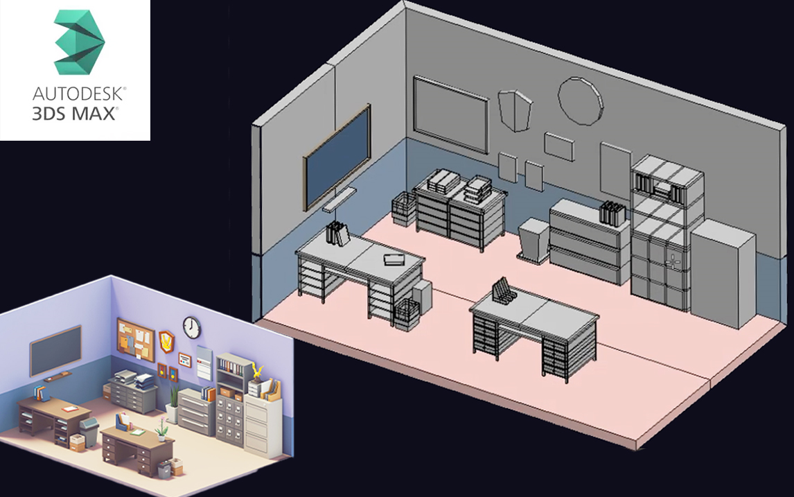【3Dmax室内建模】从拉box开始教你办公室模型制作，贴图+材质+渲染全流程，零基础也能看懂的建筑系列_哔哩哔哩_bilibili