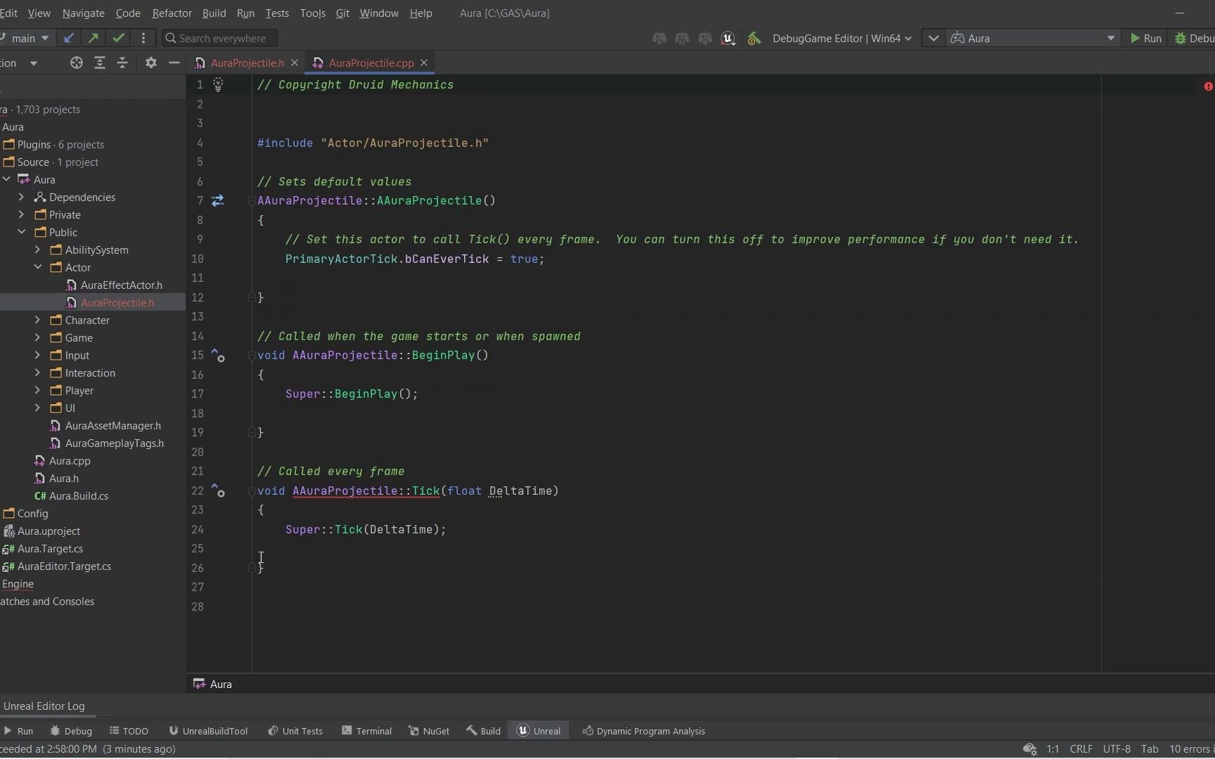 Section 9 - 13 - Aura Projectile - UE5 GAS - Top Down RPG-游戏教头林智冲-游戏教头林智冲-哔哩哔哩视频