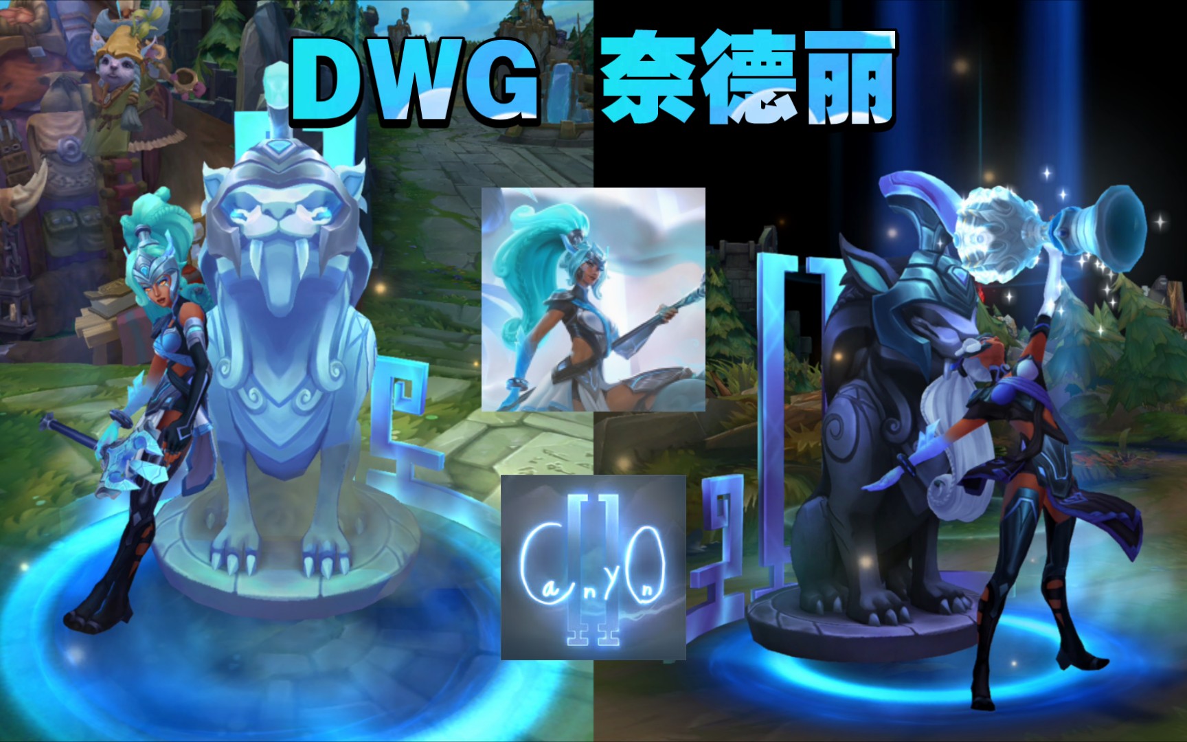 【英雄联盟】DWG 奈德丽 S10冠军纪念 皮肤/精锐炫彩 特效&3D展示 （豹女）_哔哩哔哩_bilibili