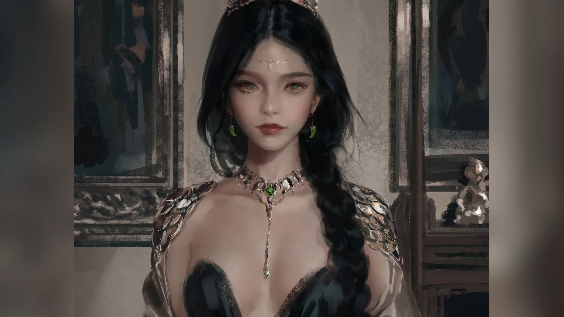 【WLOP绘画过程】肖像系列（风玲）【鬼刀】-wlop--wlop--哔哩哔哩视频