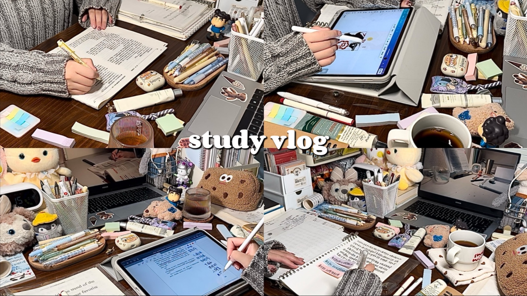 study vlog ｜学习日常｜沉浸式备考｜高效自律｜学习vlog｜学习好搭子｜纯动力-我叫格子同学-我叫格子同学-哔哩哔哩视频