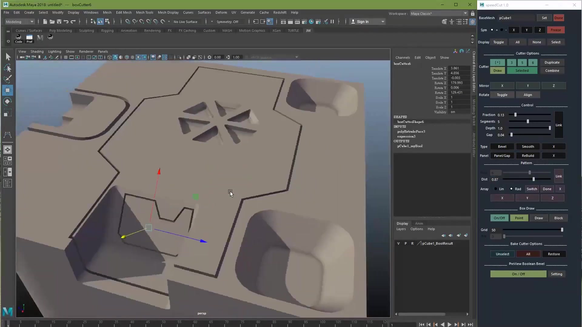 Maya布尔建模工具插件speedCut for Autodesk Maya Boolean tool_哔哩哔哩_bilibili