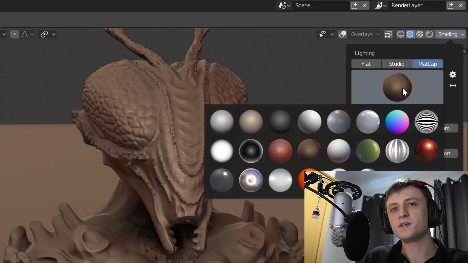Blender 教程 Blender2.8中Matcaps在EEVEE实时渲染中的应用_哔哩哔哩_bilibili