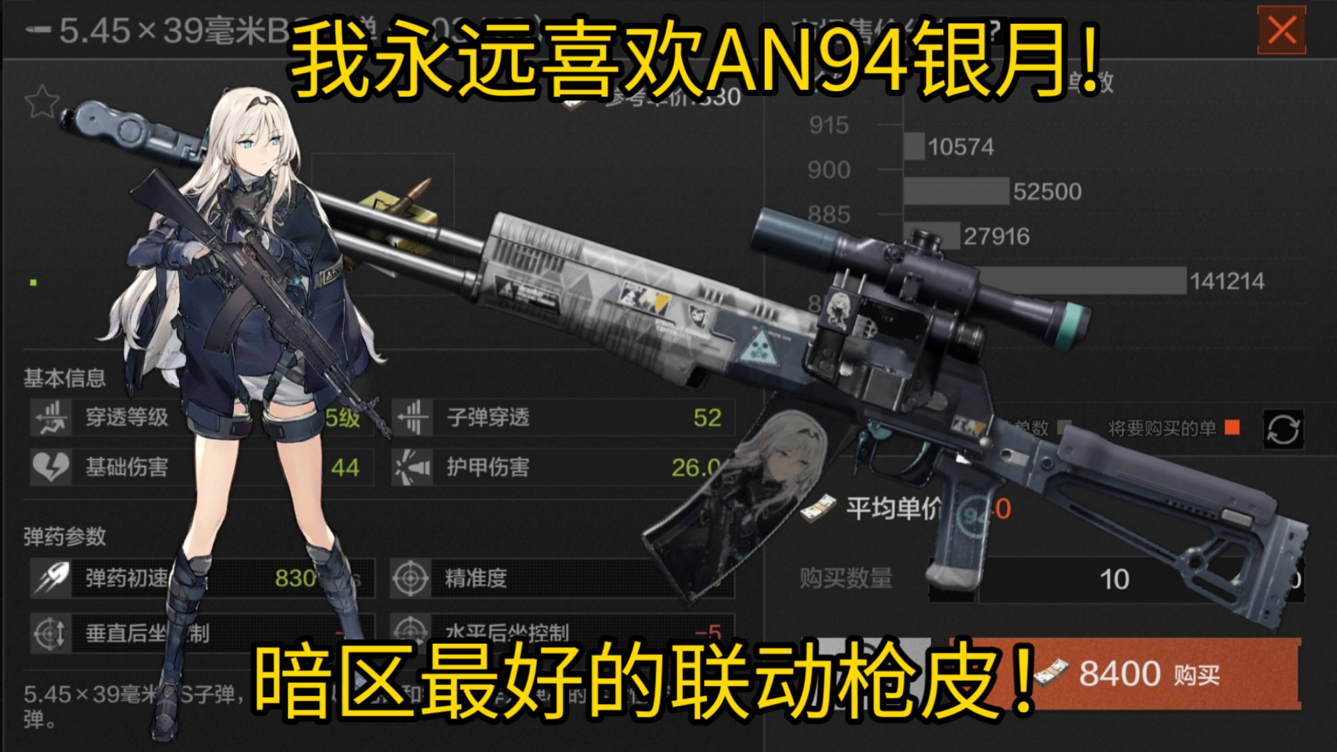 我永远喜欢AN94银月！暗区最好的联动枪皮!-纯真的向死酱-纯真的向死酱-哔哩哔哩视频