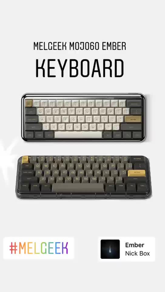 MelGeek Mojo60 Ember 微光特别版 蓝牙无线双模复古时尚机械键盘_哔哩哔哩_bilibili