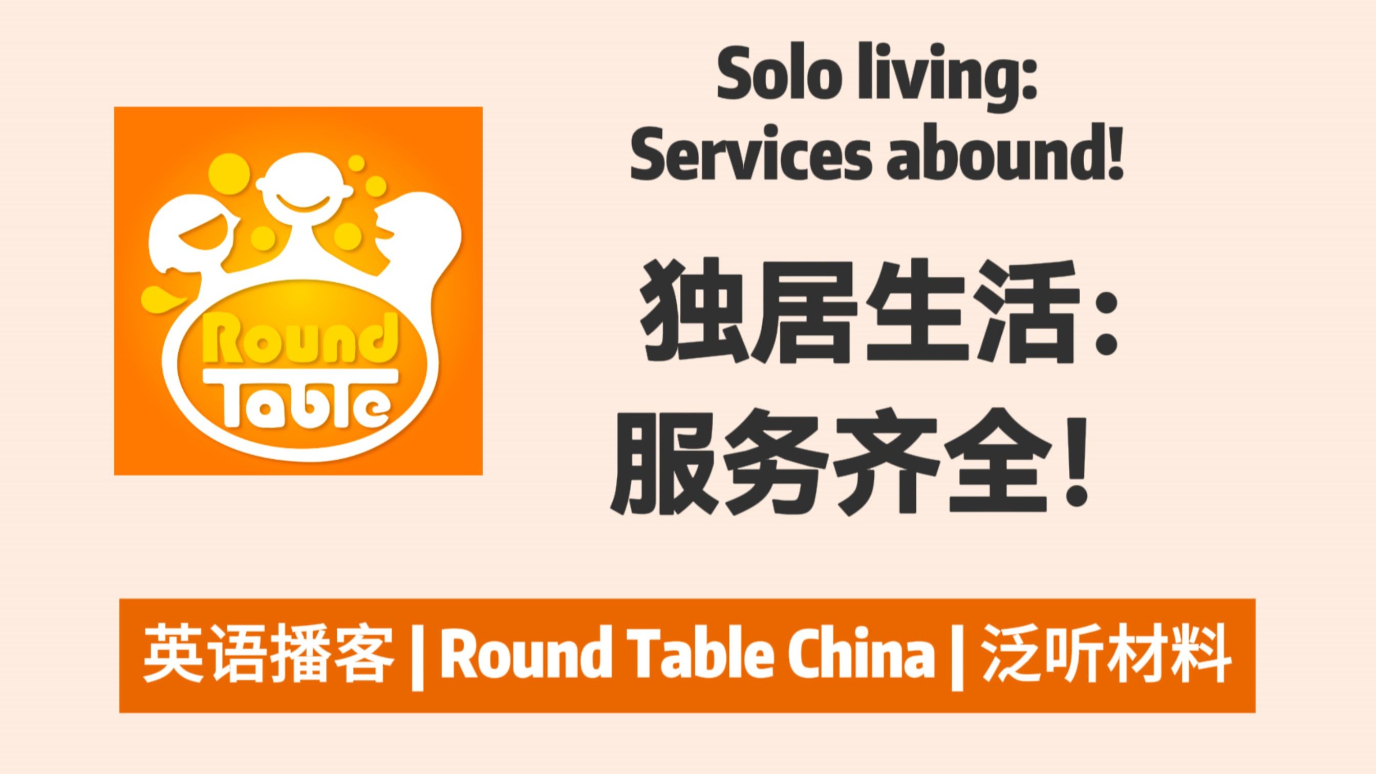 【Round Table China】独居生活：服务齐全！独居服务，应有尽有！ | 英语播客Podcast-英语播客党-英语播客党-哔哩哔哩视频