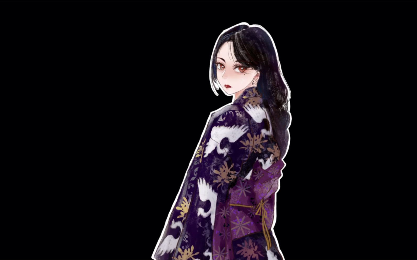 【procreate】艺姬 / 怎么简单地画出好看的和服浴衣？_哔哩哔哩_bilibili