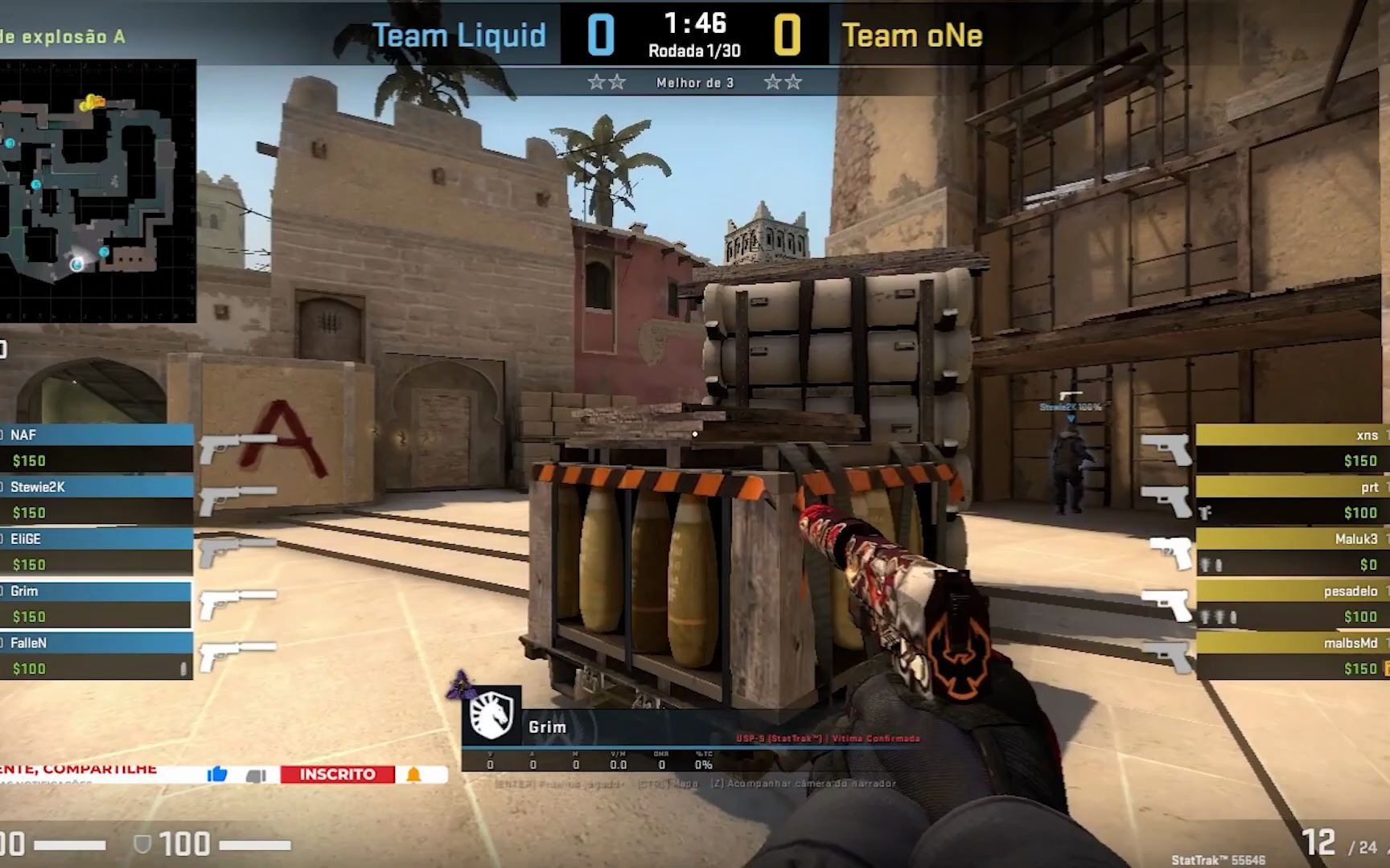 【CSGO】POV Liquid Grim (27/13) vs Team One Mirage @ESL Pro League_哔哩哔哩bilibili_CSGO