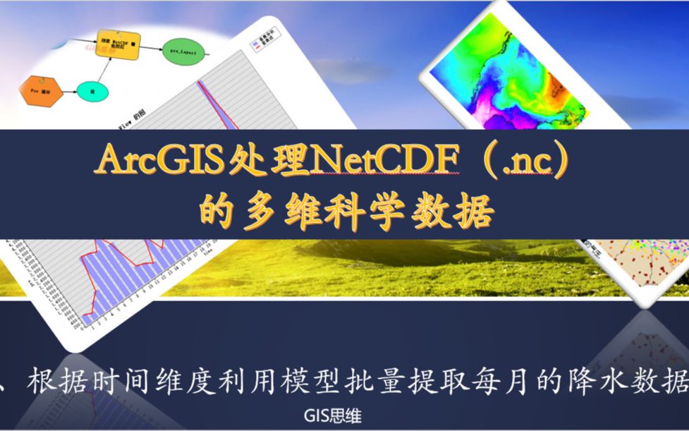 ArcGIS处理NetCDF（.nc） 的多维科学数据——4、根据时间维度利用ArcGIS模型构建器批量提取每月的降水栅格数据_哔哩哔哩_bilibili