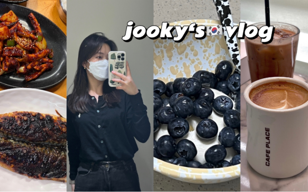韩国留学Vlog｜在新村吃到了人生烤鱼｜咖啡厅学习｜充实的一天-爱吃泡菜炒饭的jooky-爱吃泡菜炒饭的jooky-哔哩哔哩视频