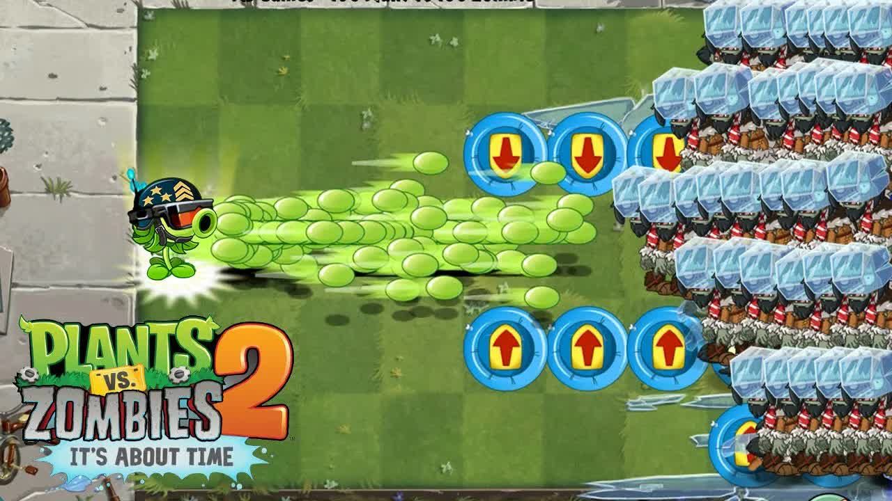 PvZ 2 100 植物 vs 100 僵尸 - 所有绿色植物 中级等级 对抗 方块僵尸 - 谁更强?-MSGames-MSGames-哔哩哔哩视频