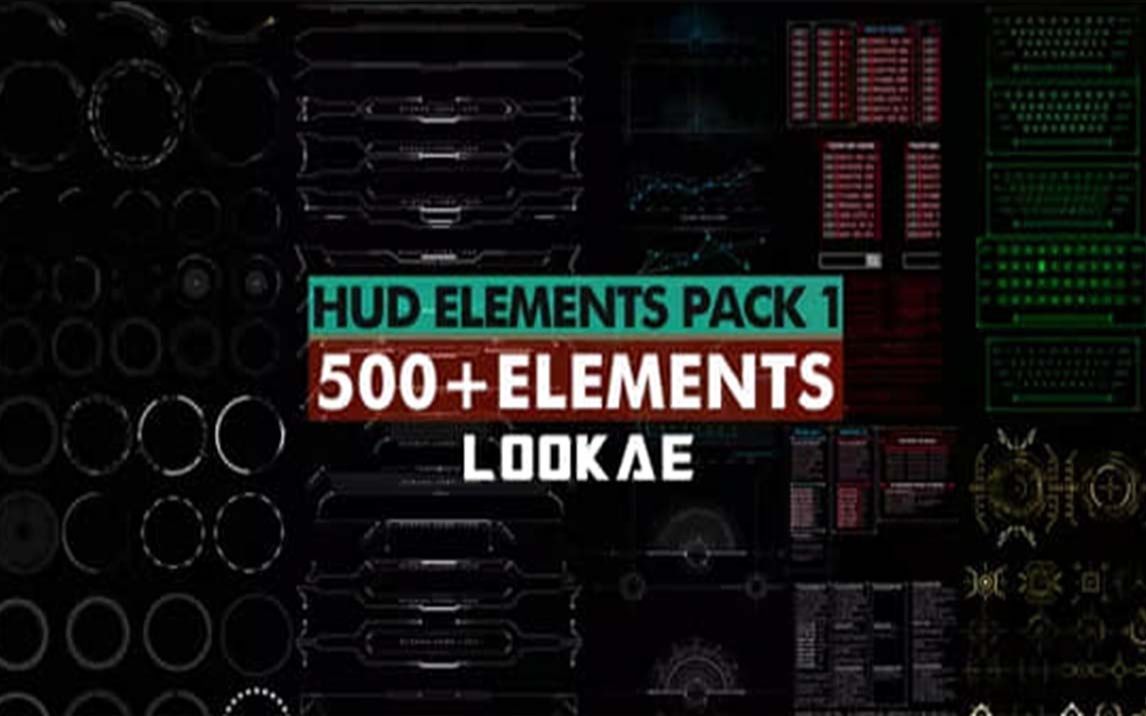 【AE模板】500个科技感HUD元素屏幕界面图形动画，剪辑必备资源分享！_哔哩哔哩_bilibili