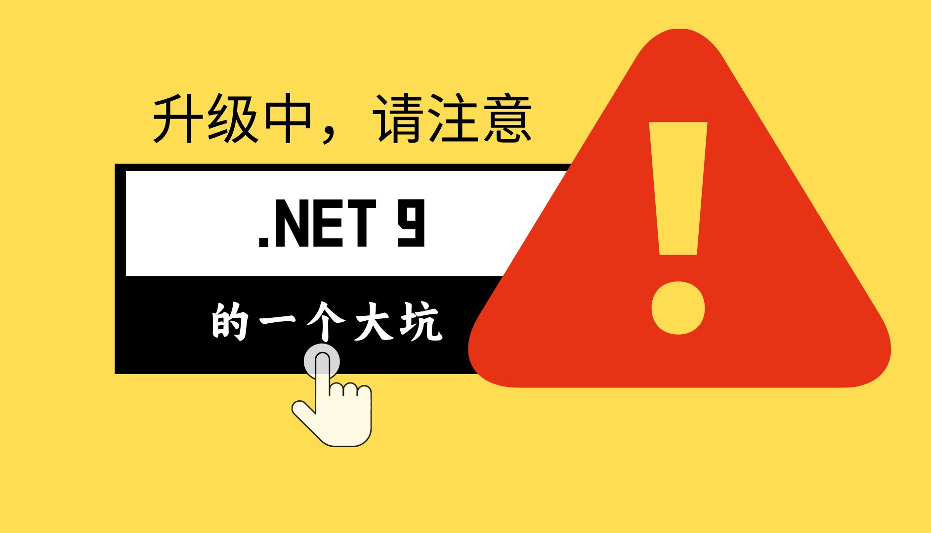 升级中请注意，.NET9的一个“大坑”-杨中科-杨中科-哔哩哔哩视频