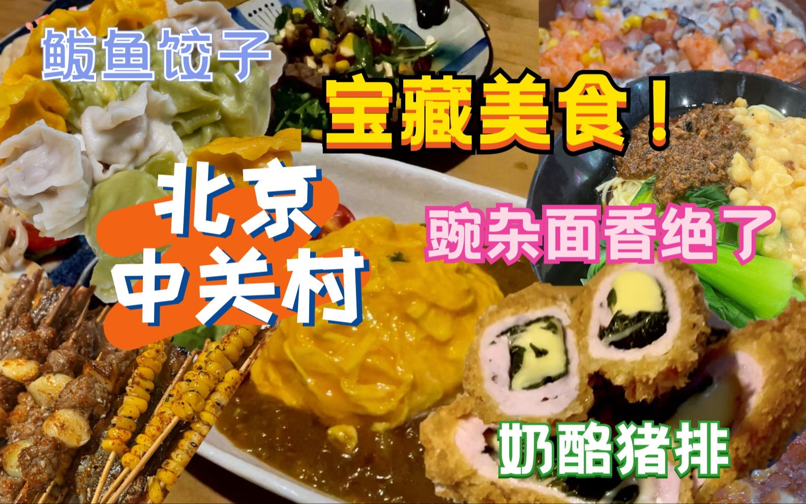 北京中关村美食探店!豌杂面香绝了!边吃饺子边撸串?奶酪炸猪排 咖喱蛋包饭 鲅鱼饺子 棒棒鱼 快乐老家萨莉亚 乐乐茶新品 酒酿杨梅 青浵 青浵
