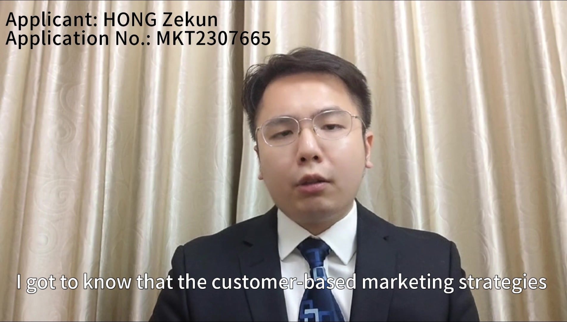 CUHK-MKT Video Interview | HONG Zekun | MKT2307665_哔哩哔哩_bilibili