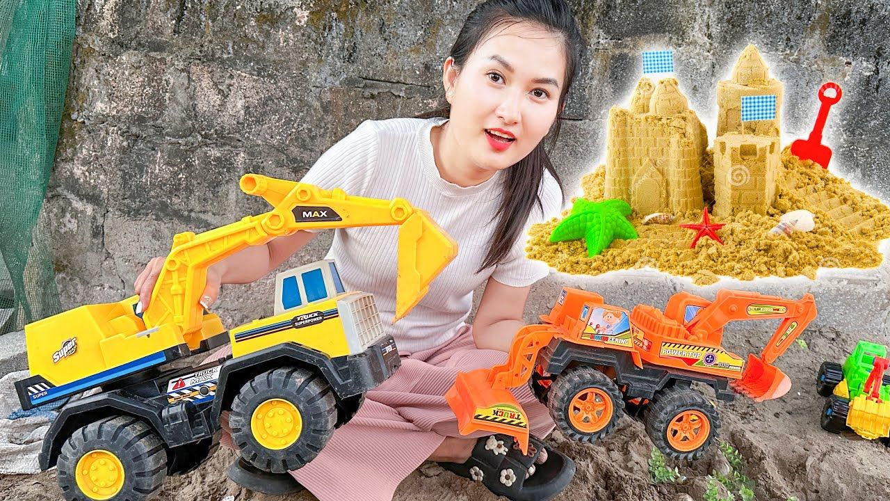 搞笑萌娃：工程车玩具总动员，小小萌娃打造大大城堡！-娜斯佳乐园-娜斯佳乐园-哔哩哔哩视频