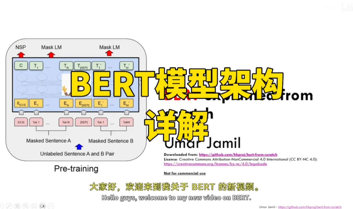 【BERT 模型架构详解 by Umar Jamil】-加加zero-加加zero-哔哩哔哩视频