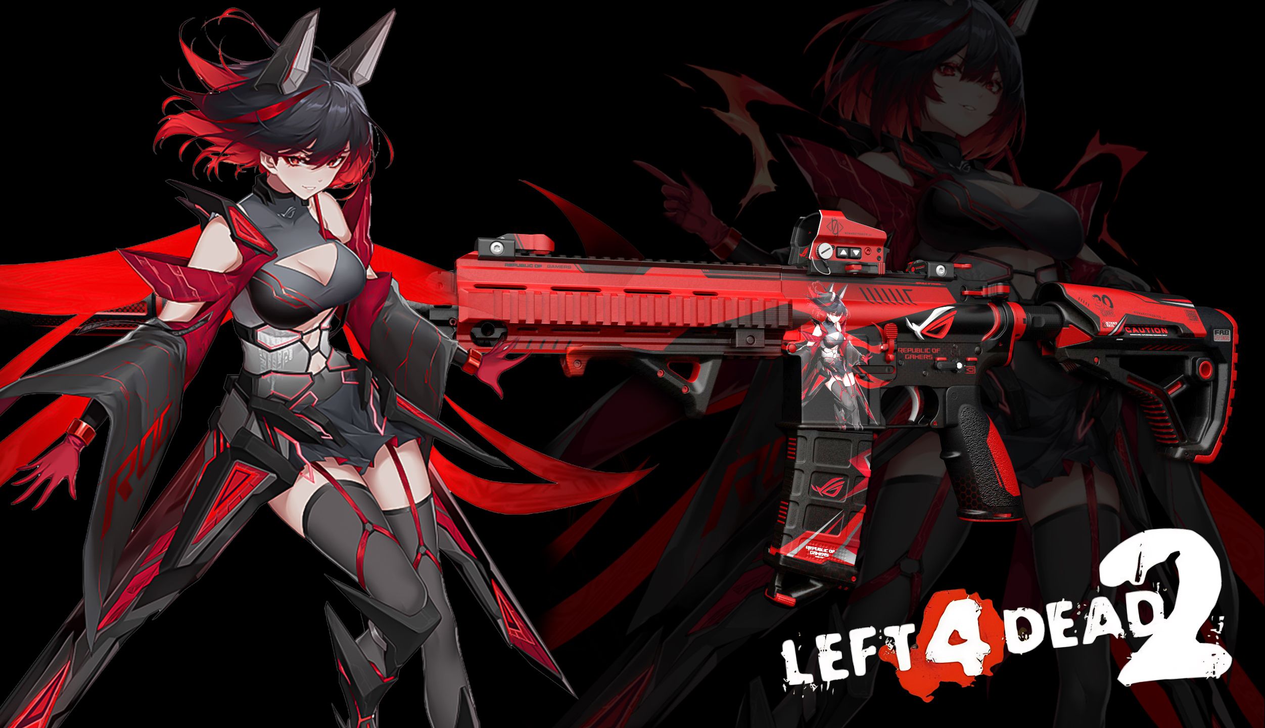 【求生之路2】RO姬主题 HK416 Sot SD 赤翼红霞 武器皮肤涂装演示-Dazzle_白麒麟-Dazzle_白麒麟-哔哩哔哩视频