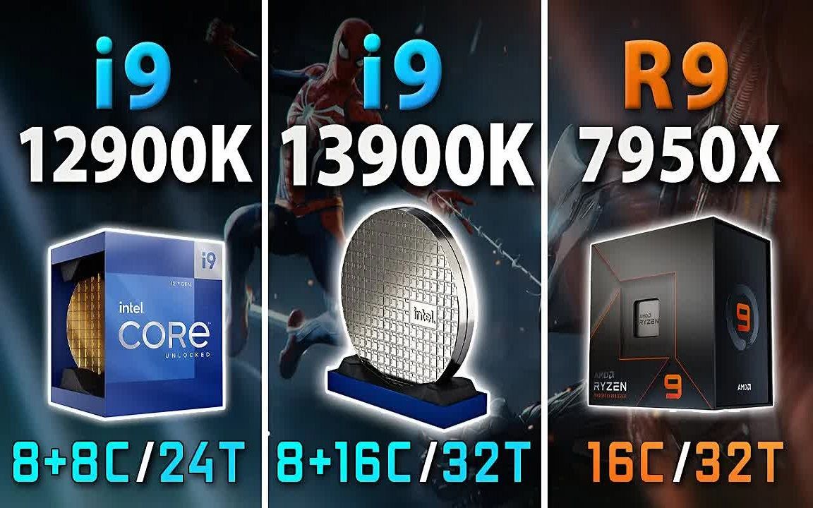 i9-13900K vs 12900K vs Ryzen 9 7950X_哔哩哔哩_bilibili