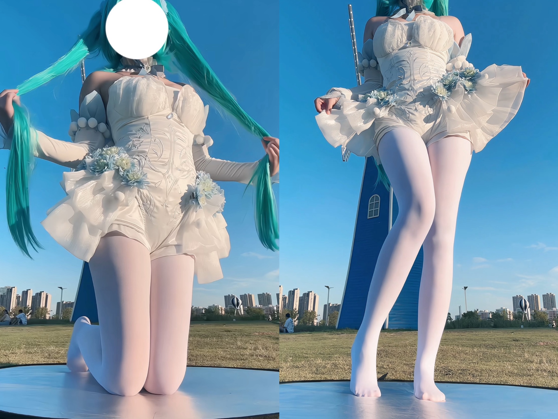 一个人出门拍初音粉蝶花cos,好社恐呀 乌珑珑 乌珑珑 哔哩哔哩视频