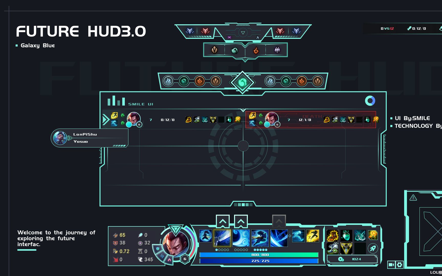 LOL英雄联盟-FUTURE HUD3.0-Galaxy Blue-HUD界面_哔哩哔哩_bilibili